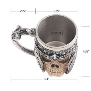 EightHD Stainless Steel Skull Mug 3D Design Cup