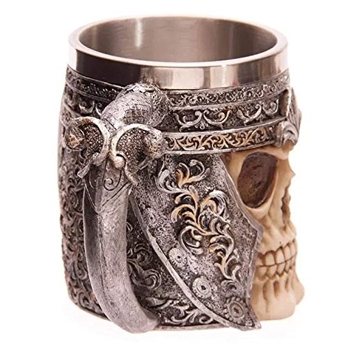 EightHD Stainless Steel Skull Mug 3D Design Cup