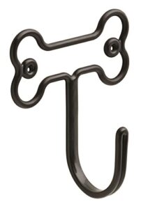 franklin brass bone shaped hook wall hooks, black, fbwbone-fb-c