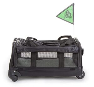 sherpa ultimate on wheels travel pet carrier, airline approved & guaranteed on board - black, large