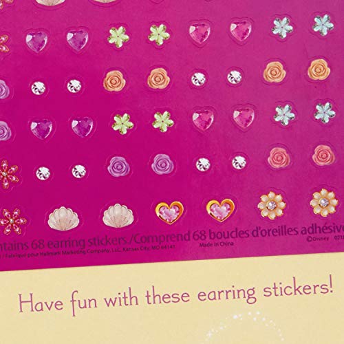 Hallmark Birthday Greeting Card for Kids (Disney Princess Earring Stickers)