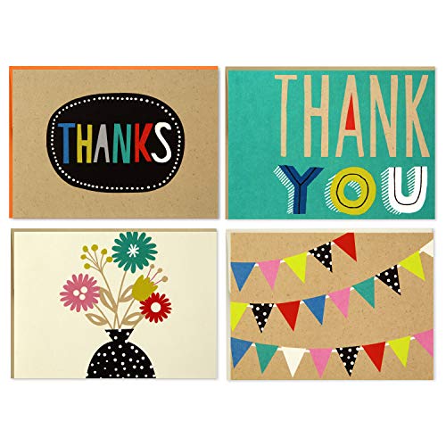 Hallmark Boxed Thank You and Blank Cards Assortment (Four Assorted Designs, 40 Note Cards and Envelopes), 5WDN2066