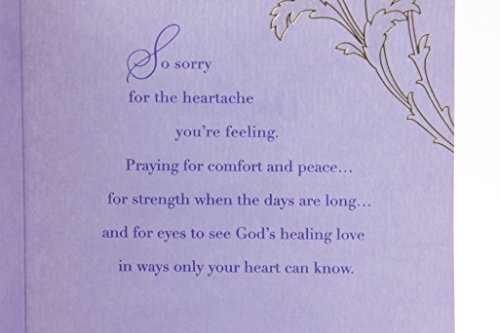 DaySpring Religious Sympathy Card (Purple Floral)