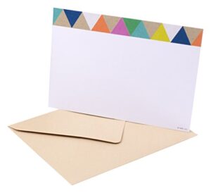 hallmark single-panel notecards (triangle trim, 50 cards and envelopes)