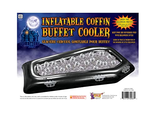 Forum Novelties Coffin Inflatable Buffet Cooler, 52" Long, Black