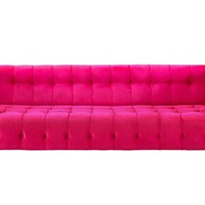 Tov Furniture The Bea Collection Modern Style Velvet Upholstered Living Room Sofa with Lucite Legs, Pink