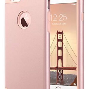 ULAK iPhone 6S Case, iPhone 6 Case, Slim Fit Dual Layer Soft Silicone & Hard Back Cover Bumper Protective Shock-Absorption & Anti-Scratch Case for Apple iPhone 6/6S 4.7 inch, Rose Gold