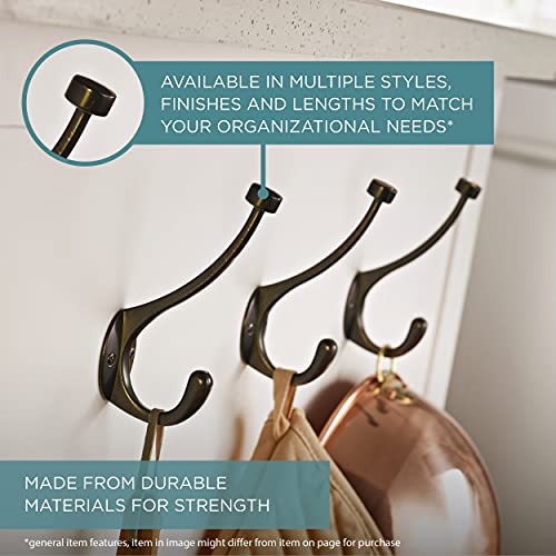 Franklin Brass Double Prong Towel Hook, Robe Hook Matte Nickel Towel Holder for Bathroom, Bathroom Accessories, FBDPRH5-MN-C