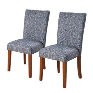 homepop parsons classic upholstered accent dining chair, set of 2, navy