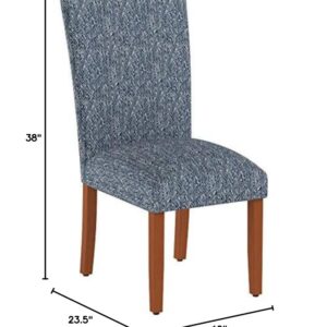 HomePop Parsons Classic Upholstered Accent Dining Chair, Set of 2, Navy