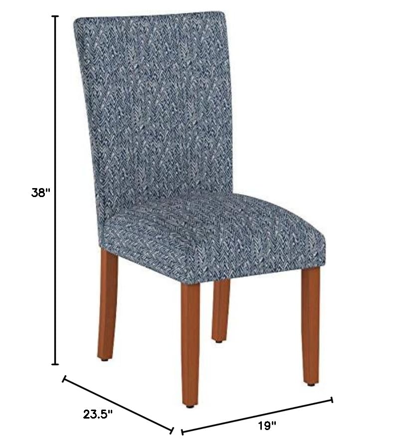 HomePop Parsons Classic Upholstered Accent Dining Chair, Set of 2, Navy