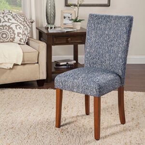 HomePop Parsons Classic Upholstered Accent Dining Chair, Set of 2, Navy