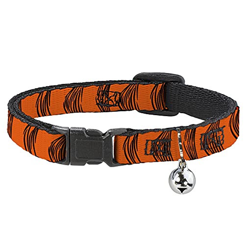 Buckle-Down Breakaway Cat Collar - Tigger Stripes Orange/Black - 1/2" Wide - Fits 8-12" Neck - Medium