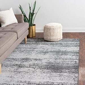 Unique Loom Del Mar Collection Area Rug - Lucille (5' 3" x 8' Rectangle, Dark Gray/ Ivory)