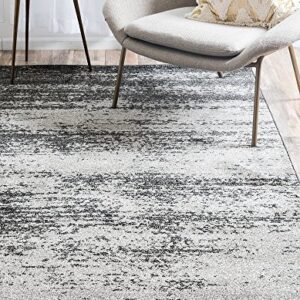 Unique Loom Del Mar Collection Area Rug - Lucille (5' 3" x 8' Rectangle, Dark Gray/ Ivory)