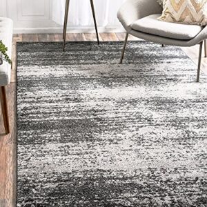 Unique Loom Del Mar Collection Area Rug - Lucille (5' 3" x 8' Rectangle, Dark Gray/ Ivory)