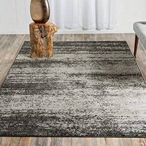 Unique Loom Del Mar Collection Area Rug - Lucille (5' 3" x 8' Rectangle, Dark Gray/ Ivory)