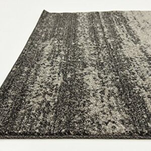 Unique Loom Del Mar Collection Area Rug - Lucille (5' 3" x 8' Rectangle, Dark Gray/ Ivory)