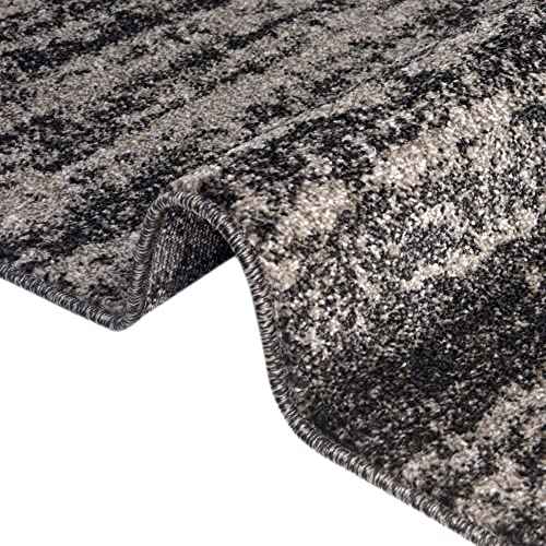 Unique Loom Del Mar Collection Area Rug - Lucille (5' 3" x 8' Rectangle, Dark Gray/ Ivory)