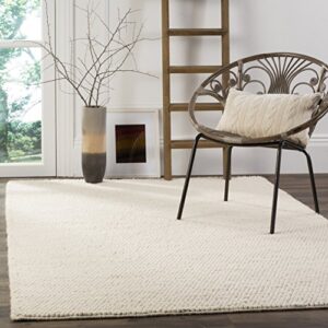 safavieh natura collection area rug - 5' x 8', ivory, handmade wool, ideal for high traffic areas in living room, bedroom (nat620a)