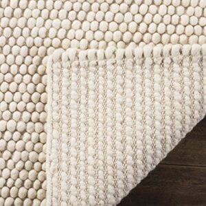 SAFAVIEH Natura Collection Area Rug - 5' x 8', Ivory, Handmade Wool, Ideal for High Traffic Areas in Living Room, Bedroom (NAT620A)