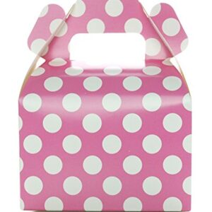 Food With Fashion Hot Pink Polka Dot Favor Boxes (12 Pack) - Small Candy Favor Boxes, Bright Pink Boxes, Party Supplies