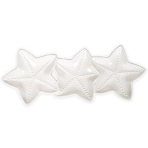 White Starfish Triple Serving Platter Dish 16 Inches Ceramic