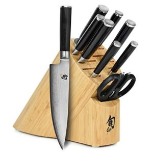 shun classic 10-piece knife block set