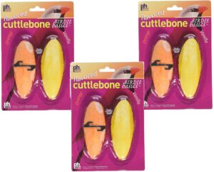 prevue pet products 6-count birdie basics flavored cuttlebones (3-orange and 3-vanilla)