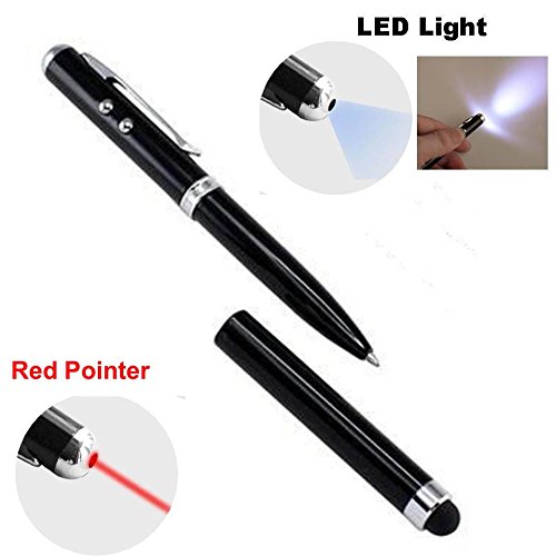 Stylus Pen, [3 Pcs] 4-in-1 Universal Touch Screen Stylus + Ballpoint Pen + Pointer + LED Flashlight for Smartphone/Tablets iPad iPhone Samsung etc + Extra Battery