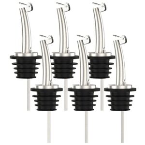 axe sickle 6 pcs oil spout liquor pourers bottle spout speed pourer olive oil and vinegar stopper spout for about 3/4" bottle mouth, with flip top