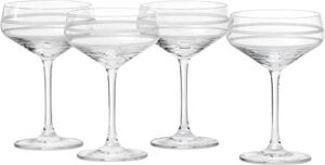 crafthouse by fortessa professional barware by charles joly, etched schott zwiesel tritan 8.8 oz cocktail, set of 4, 4 count (pack of 1), coupe glass