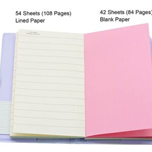 2 Pcs Random Colour Pocket Notebooks, 3x5 Inch Mixed Lined and Blank Paper Mini Order Notebooks With PU Leather Cover (2)