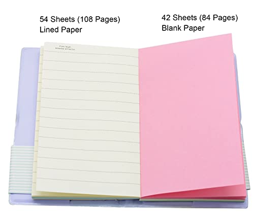 2 Pcs Random Colour Pocket Notebooks, 3x5 Inch Mixed Lined and Blank Paper Mini Order Notebooks With PU Leather Cover (2)