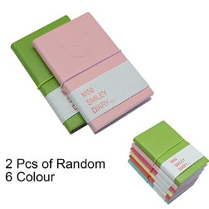 2 Pcs Random Colour Pocket Notebooks, 3x5 Inch Mixed Lined and Blank Paper Mini Order Notebooks With PU Leather Cover (2)