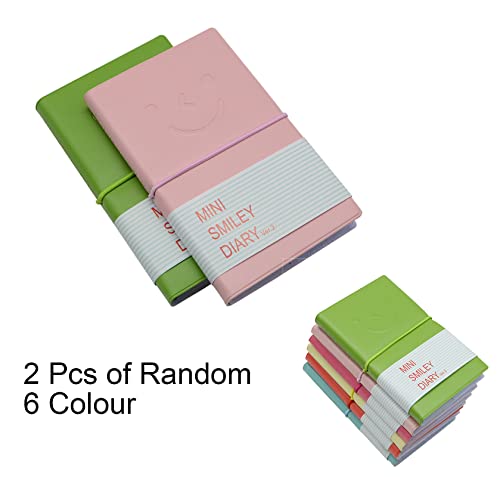 2 Pcs Random Colour Pocket Notebooks, 3x5 Inch Mixed Lined and Blank Paper Mini Order Notebooks With PU Leather Cover (2)