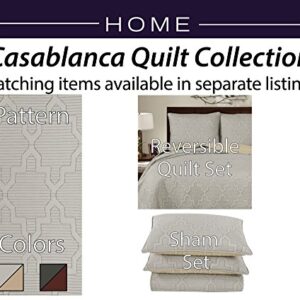 Brielle Home Casablanca, Reversible King Sham Set, Russet Red/Dark Grey