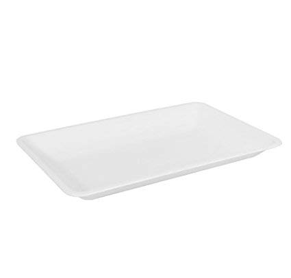 Fineline Settings 3518-WH, 12x18-Inch Platter Pleasers White Plastic Rectangular Trays, Serving Catering Plates, Disposable Display Dishes, 20-Piece Case