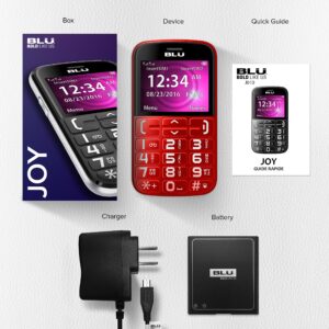 BLU JOY - 2.4", Factory Unlocked Phone - Red