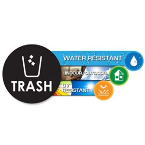 Recycle and Trash Can Sticker - 4"x4" Black & White Round Label 4 Pack Set - Organize Kitchen & Office Disposal Bins (Pixelverse Design)