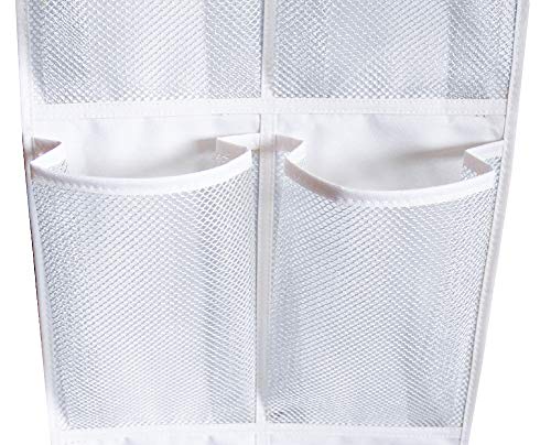 MISSLO Heavy Duty Over The Door Storage with 12 Mesh Pockets (White)