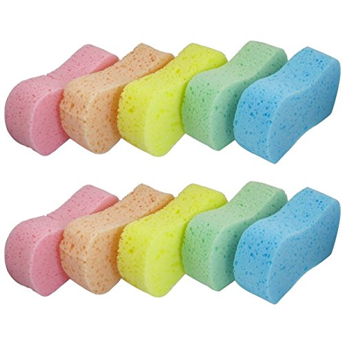 Lantee Large Sponges - Car Cleaning Supplies - Big 10 Pcs High Foam Cleaning Washing Sponge Pad for Car, Household Cleaning and Water Games