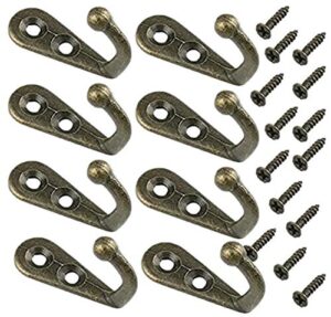 yansanido pack of 24 mini bronze tone vintage style double hole metal single hook hangers door hook hanging with 48 screws