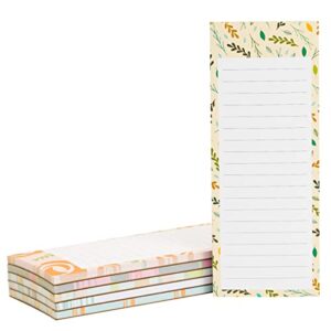 Juvale Floral Magnetic Fridge Notepad with 60 Lined Sheets, 6 Pack Featuring 6 Unique Designs, 9 x 23 cm