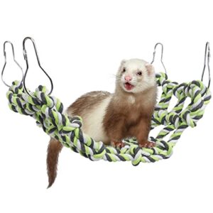 Niteangel Small Animal Activity Toy, Rat and Ferret Cotton Rope Nets (Green)