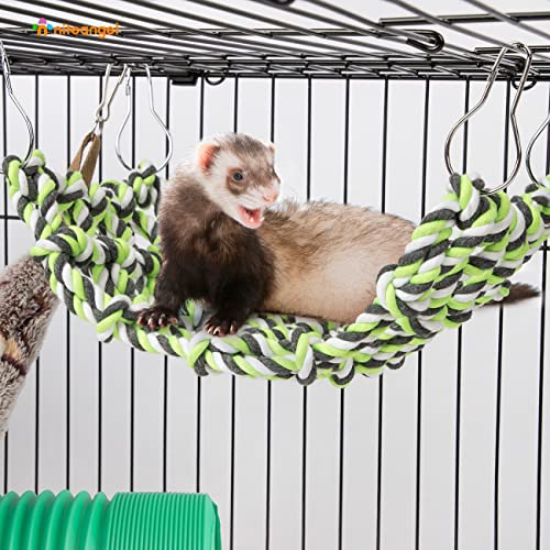 Niteangel Small Animal Activity Toy, Rat and Ferret Cotton Rope Nets (Green)