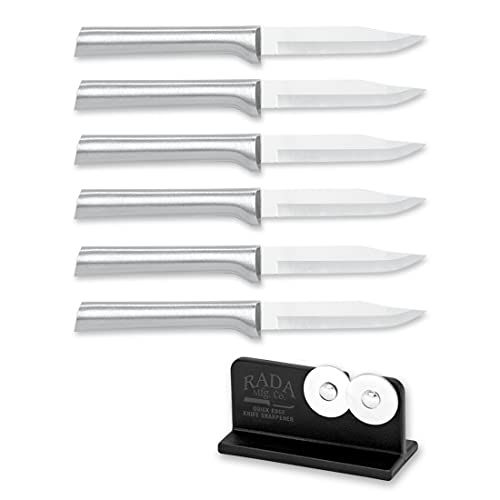 Rada Cutlery 6 Pack Paring Knife Plus R119 Knife Sharpener