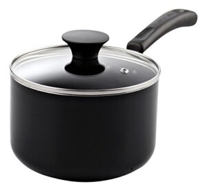 cook n home nonstick sauce pan with lid, 3-qt, black, 3-quart