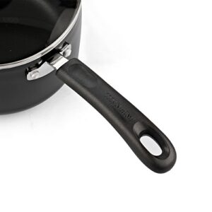 Cook N Home Nonstick Sauce Pan with Lid, 3-Qt, Black, 3-Quart