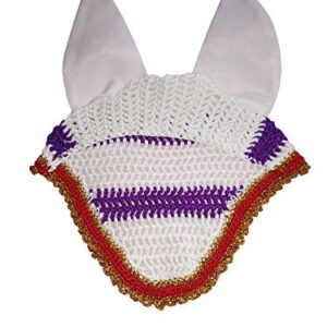 Avani Creations Ad Horse Ear Net Crochet Fly Veil Equestrian Fly Bonnet/Veil/mask Standard Size